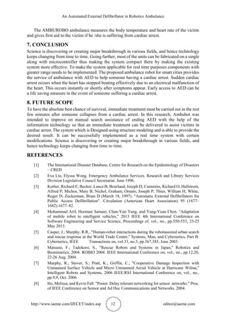 AN AUTOMATED EXTERNAL DEFIBRILLATOR IN ROBOTICS AMBULANCE | PDF