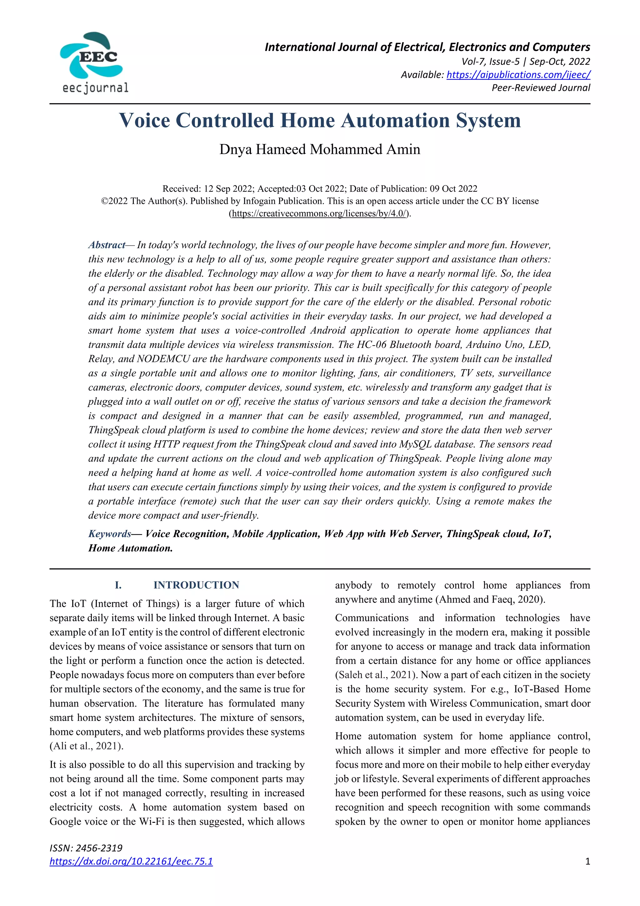 Voice Controlled Home Automation System | PDF | Home Appliances | Home & Garden