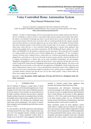 Voice Controlled Home Automation System | PDF