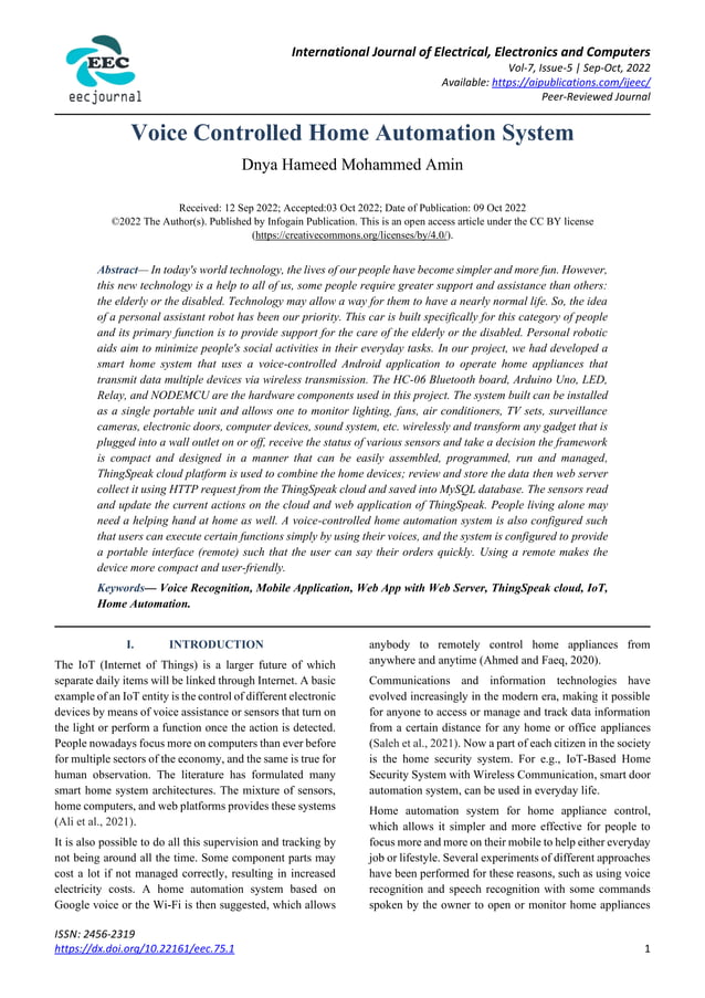 Voice Controlled Home Automation System | PDF | Home Appliances | Home ...