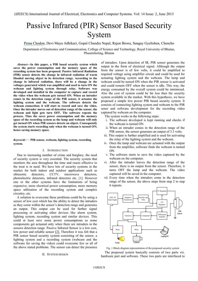 Pir Based Security System Pdf 