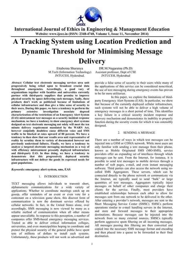 Ijeee 1-2-a tracking system using location prediction and dynamic threshold for minimising ...