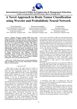 Ijeee 16-19-a novel approach to brain tumor classification using wavelet and probabilistic ...
