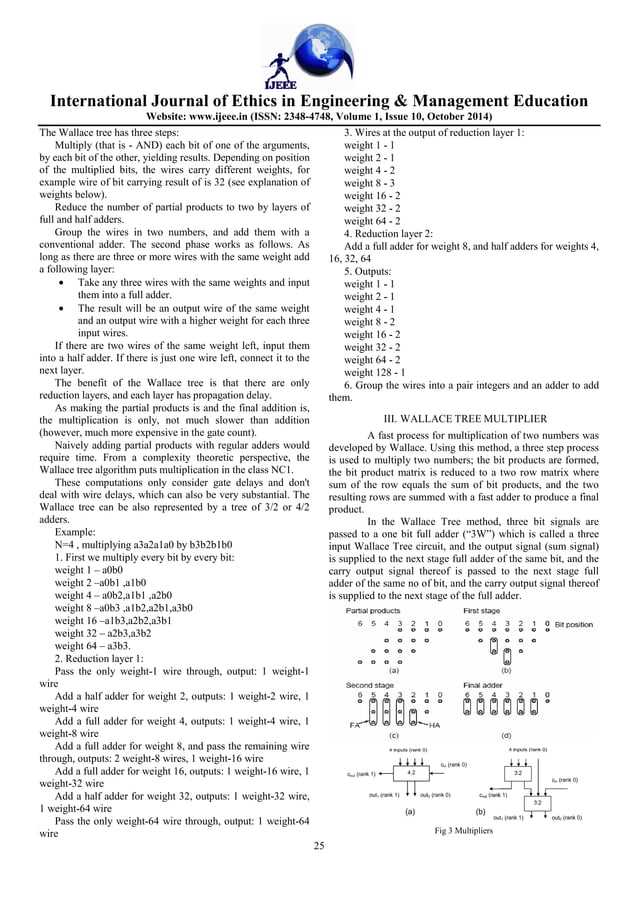 A High Speed Wallace Tree Multiplier Using Modified Booth Algorithm for ...
