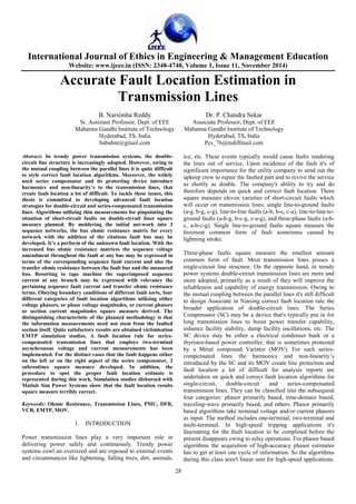 Ijeee 28-32-accurate fault location estimation in transmission lines | PDF