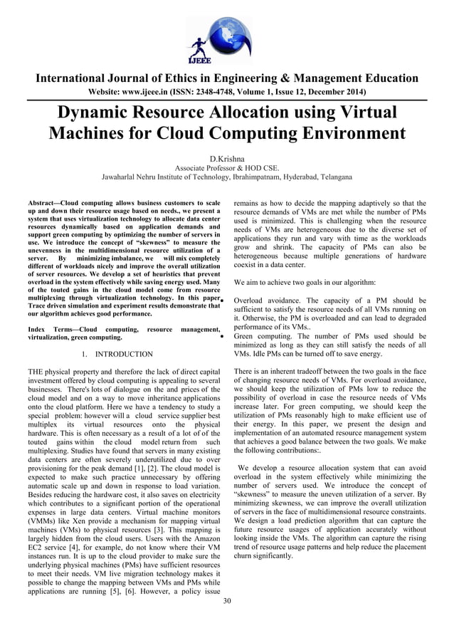 Dynamic Resource Allocation Using Virtual Machines For Cloud Computing Environment Pdf