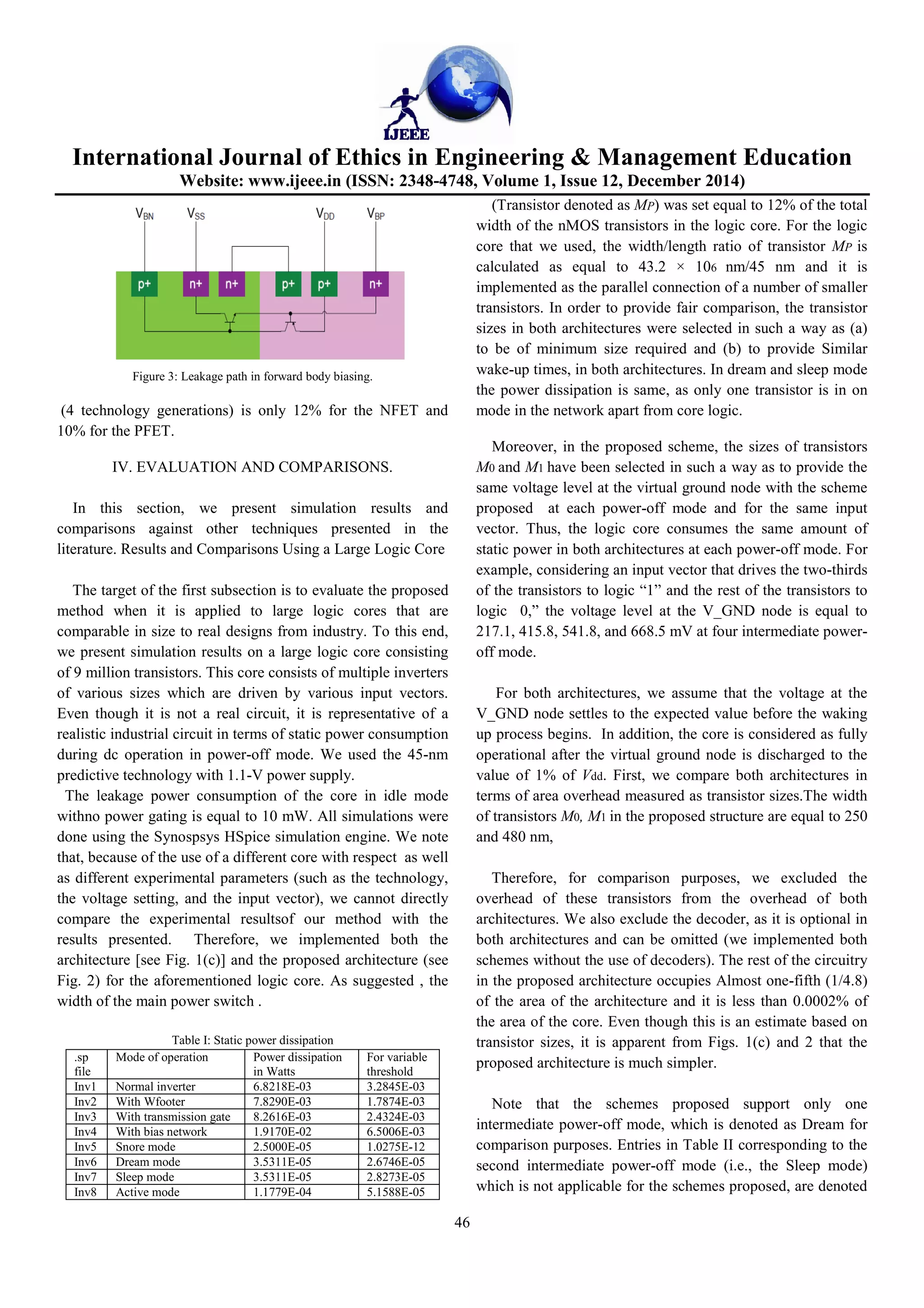 A New Power Gating Technique For Mitigation Of Standby Leakage Power Using Vtcmos Switches Pdf