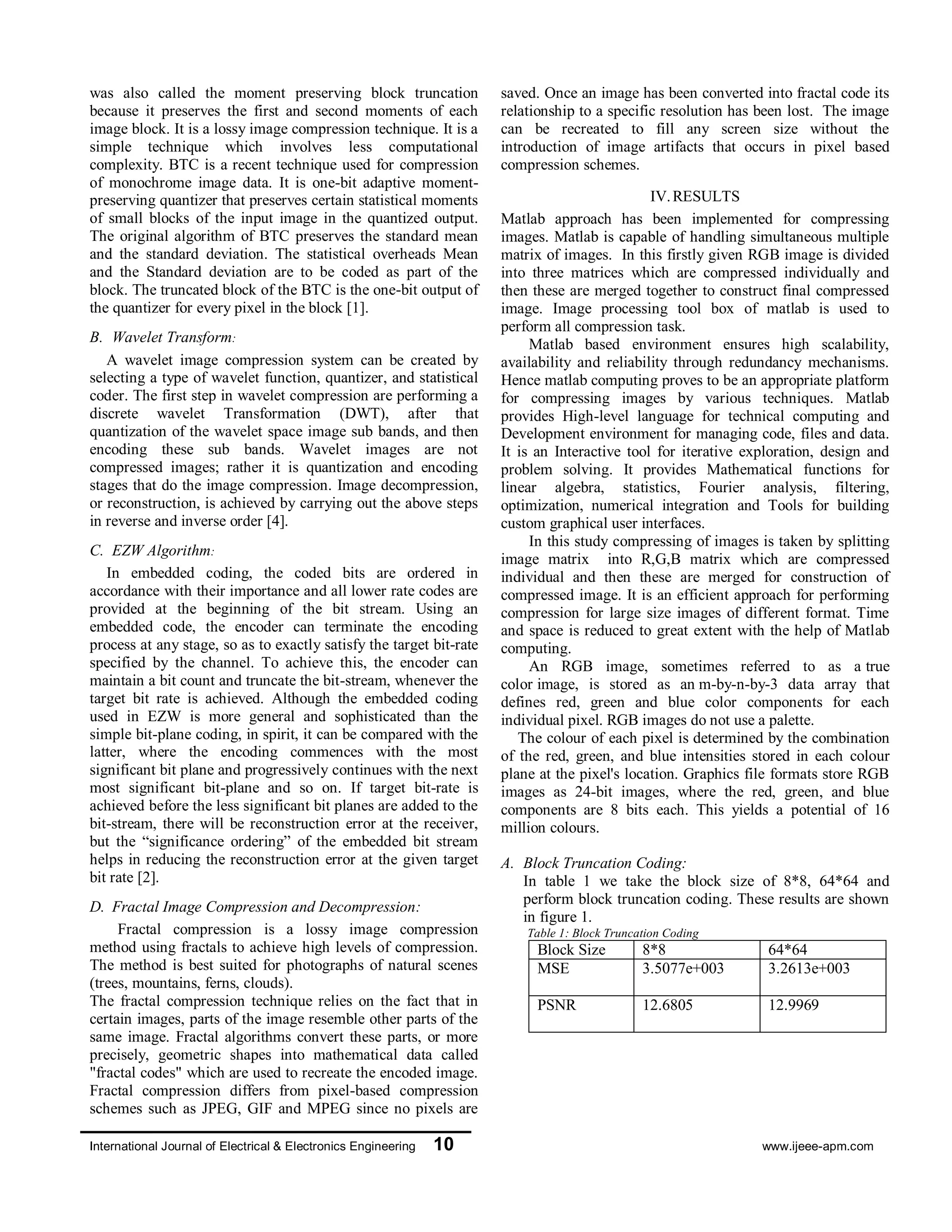 Design of Image Compression Algorithm using MATLAB | PDF