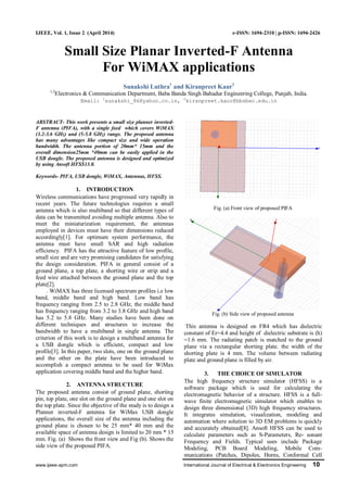 Small Size Planar Inverted-F Antenna for WiMAX Applications | PDF | Technology & Computing
