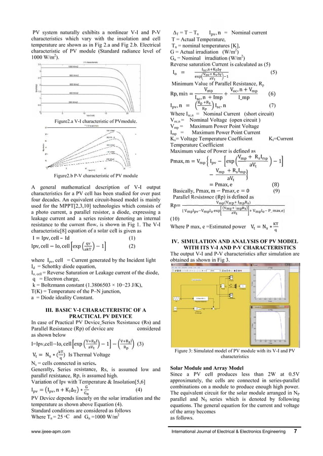 Simulation Model for PV Array & Its Characteristics | PDF