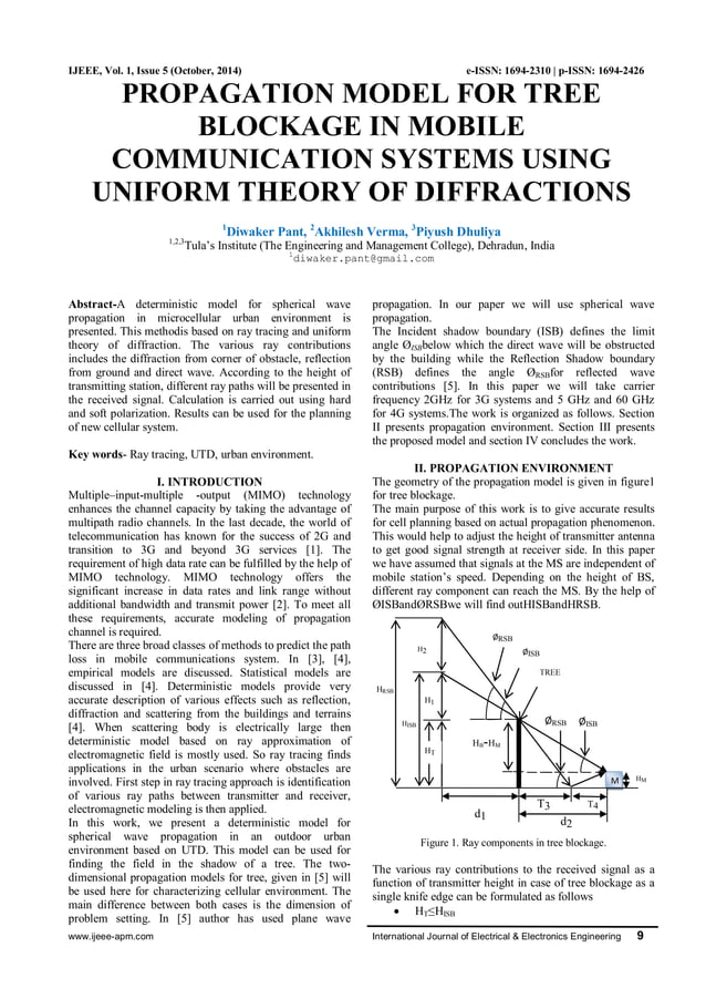 Propagation Model for Tree Blockage in Mobile Communication Systems ...