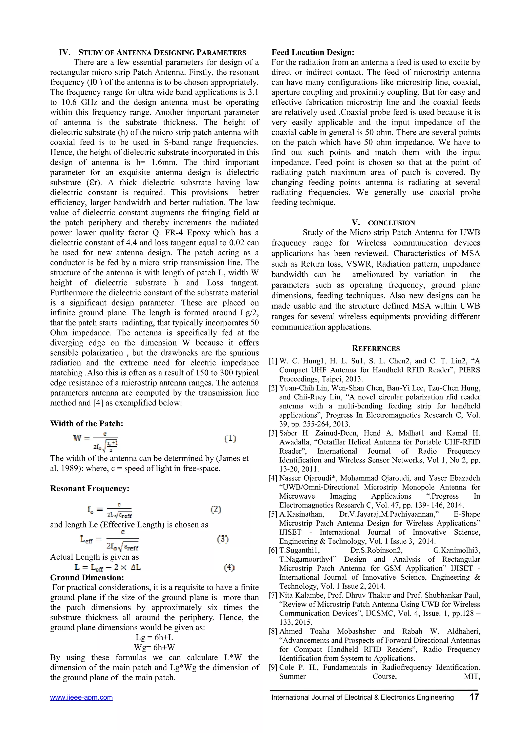 A REVIEW OF MICROSTRIP PATCH ANTENNA FOR RFID APPLICATIONS | PDF