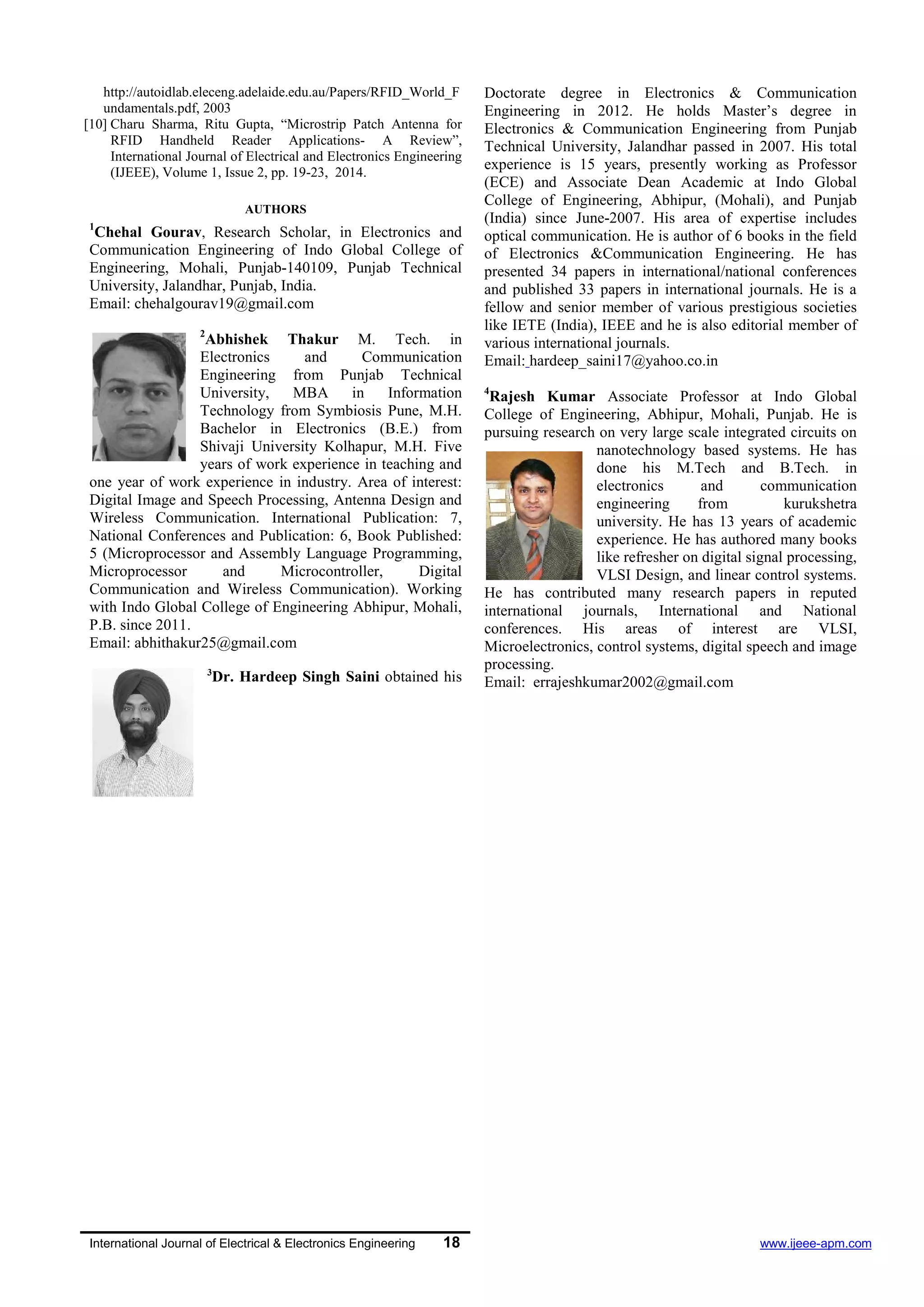 A REVIEW OF MICROSTRIP PATCH ANTENNA FOR RFID APPLICATIONS | PDF