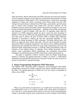 Optimal PMU Placement in Power System Considering the Measurement Redundancy | PDF