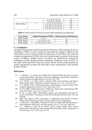 Optimal PMU Placement in Power System Considering the Measurement Redundancy | PDF