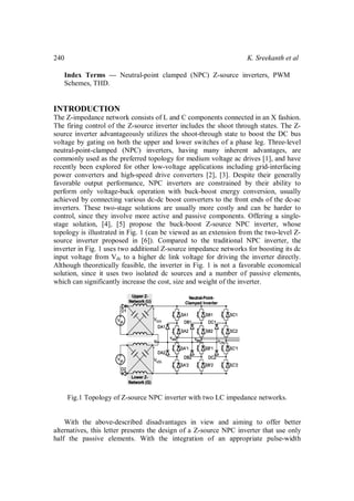 Comparative Evaluation of Three Phase Three Level Neutral Point Clamped Z-Source Inverters using ...