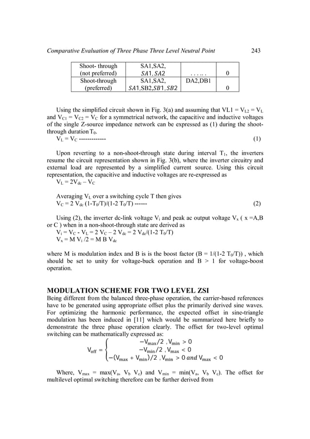Comparative Evaluation of Three Phase Three Level Neutral Point Clamped Z-Source Inverters using ...