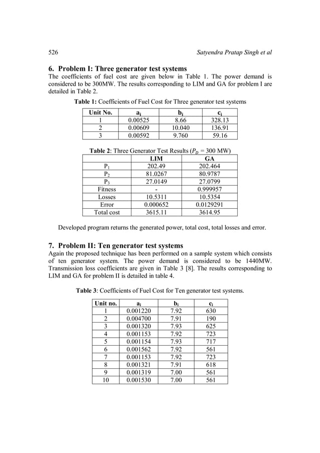 Genetic Algorithm for Solving the Economic Load Dispatch | PDF
