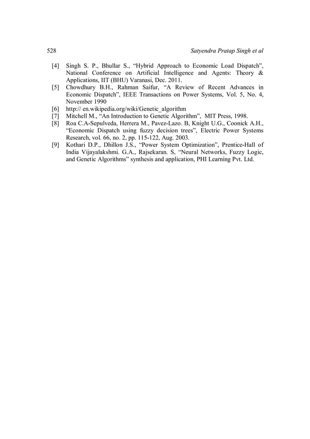 Genetic Algorithm for Solving the Economic Load Dispatch | PDF