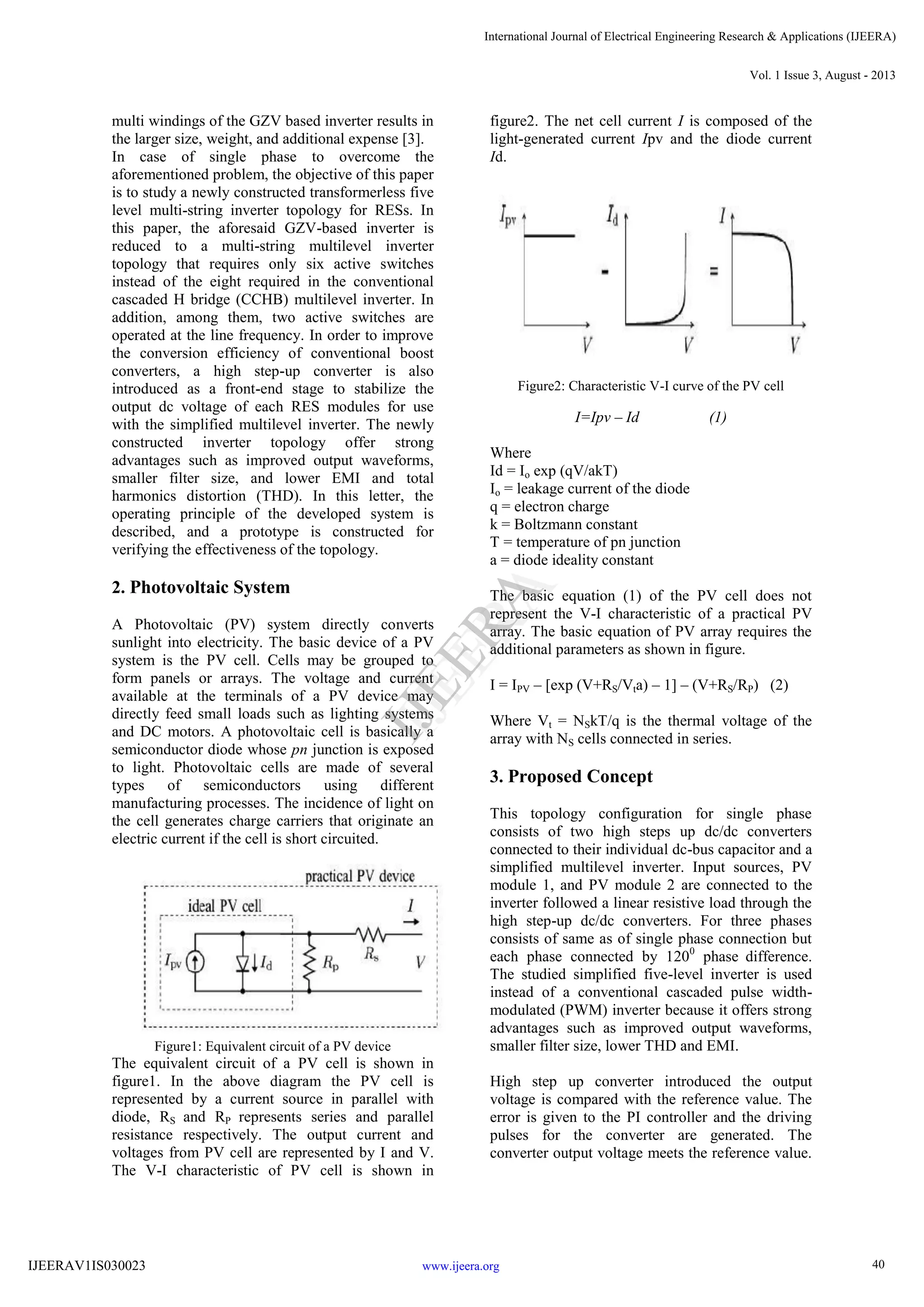 A Novel Three Phase Multi-string Multilevel Inverter with High DC-DC ...
