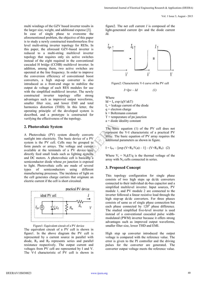 A Novel Three Phase Multi-string Multilevel Inverter with High DC-DC Closed operation for ...