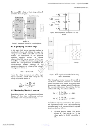 A Novel Three Phase Multi-string Multilevel Inverter with High DC-DC ...