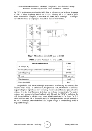 ENHANCEMENT OF FUNDAMENTAL RMS OUTPUT VOLTAGE OF 5-LEVEL CASCADED H-BRIDGE MULTILEVEL INVERTER ...