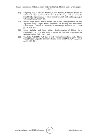 SECURE TRANSMISSION OF DATA IN SMART GRID WITH THE AID OF ELLIPTIC CURVE CRYPTOGRAPHY METHOD | PDF