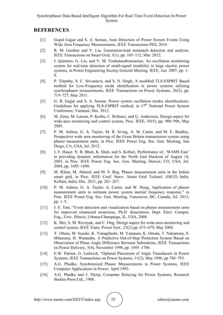 SYNCHROPHASOR DATA BASED INTELLIGENT ALGORITHM FOR REAL TIME EVENT DETECTION IN POWER SYSTEM | PDF