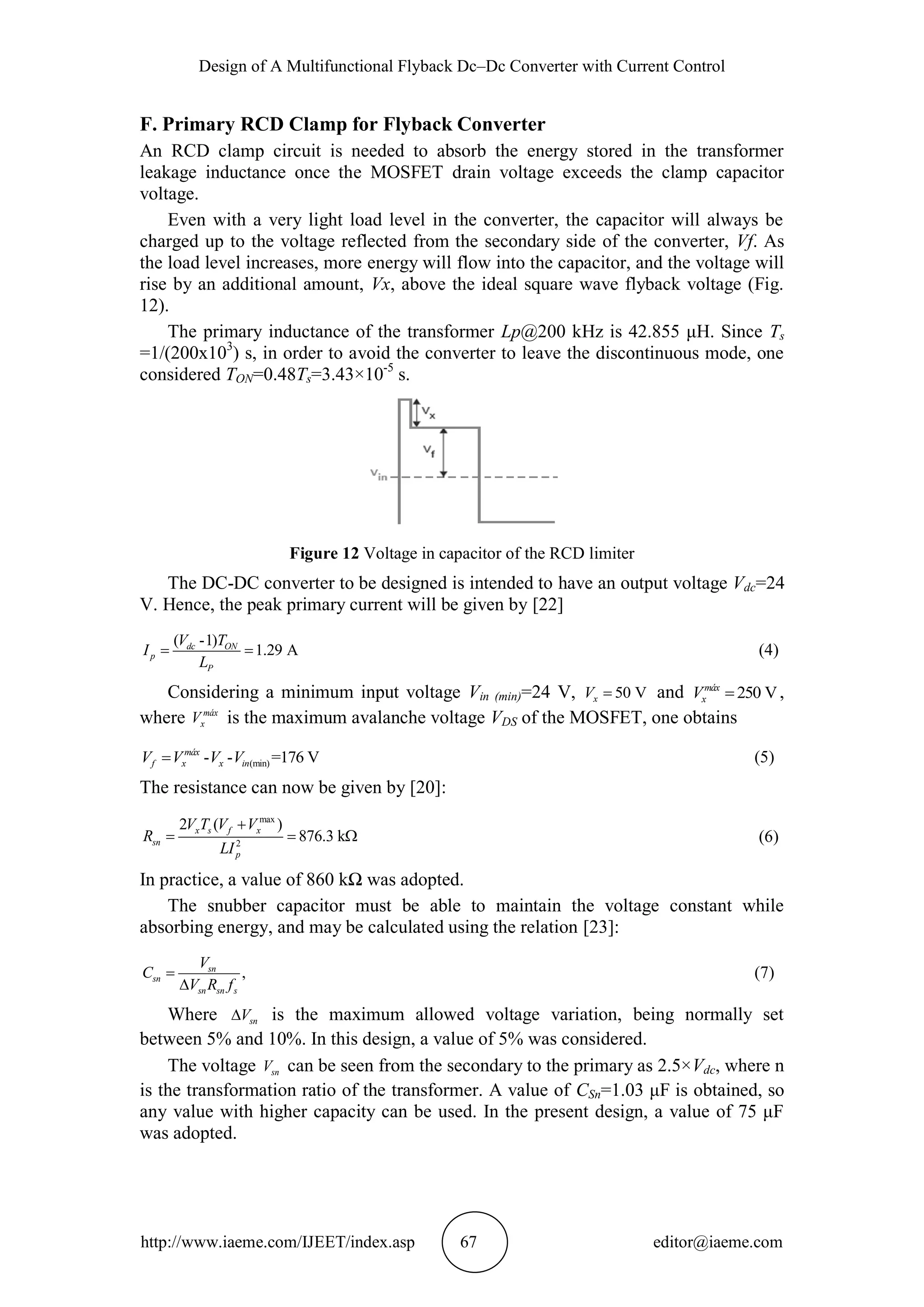 DESIGN OF A MULTIFUNCTIONAL FLYBACK DC-DC CONVERTER WITH CURRENT CONTROL | PDF