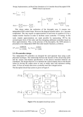 DESIGN, IMPLEMENTATION, AND REAL-TIME SIMULATION OF A CONTROLLER-BASED DECOUPLED CSTR MIMO ...