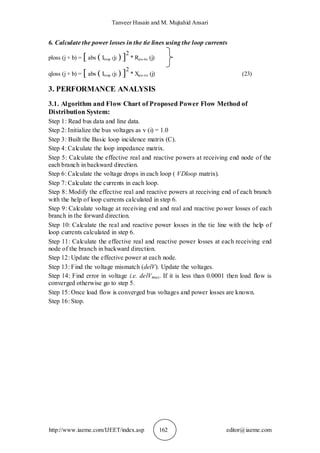 DISTRIBUTION LOAD FLOW ANALYSIS FOR RDIAL & MESH DISTRIBUTION SYSTEM | PDF