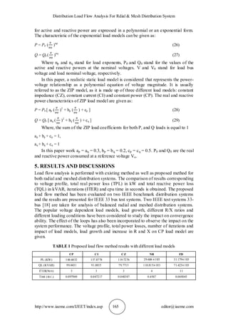 DISTRIBUTION LOAD FLOW ANALYSIS FOR RDIAL & MESH DISTRIBUTION SYSTEM | PDF
