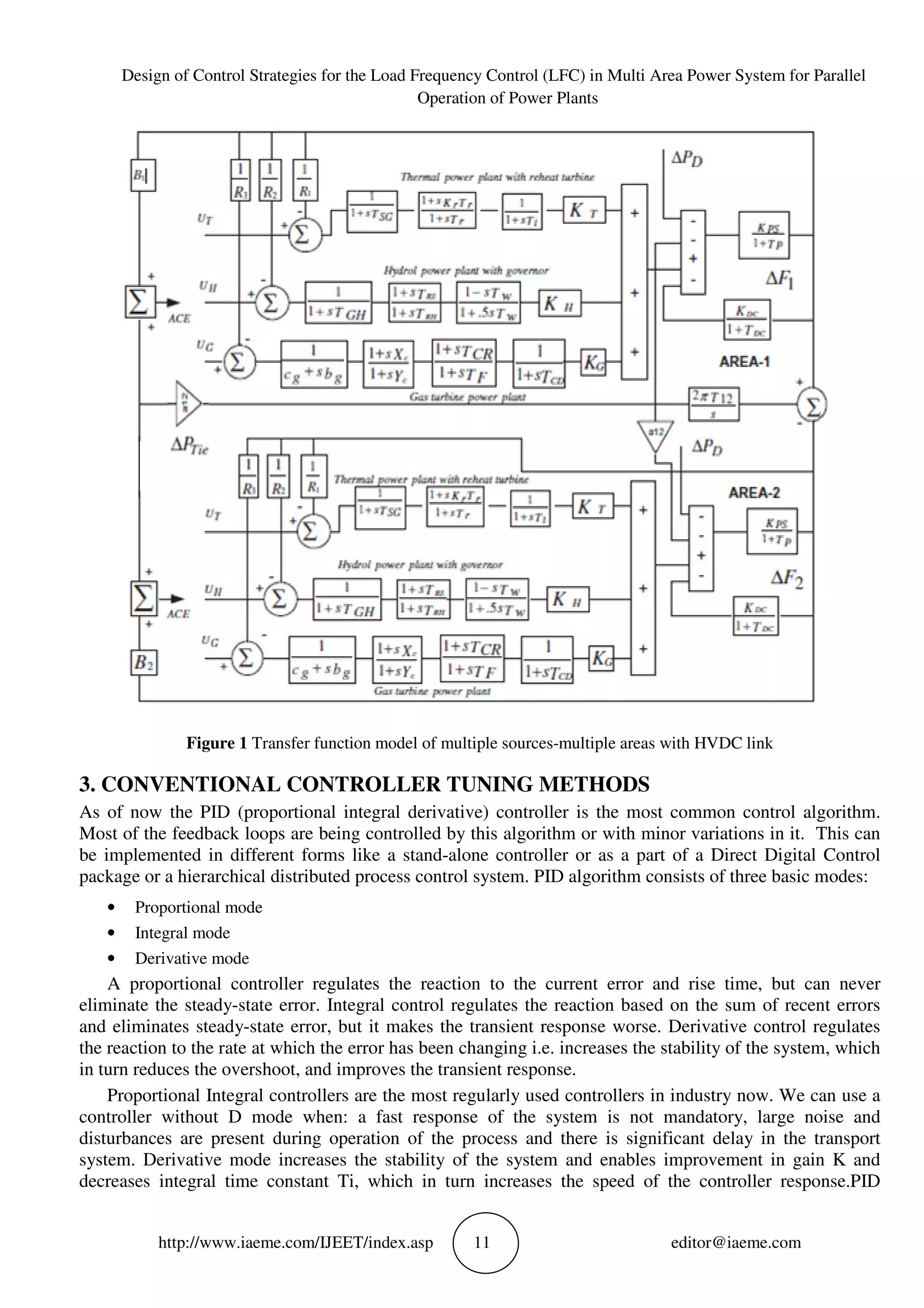 DESIGN OF CONTROL STRATEGIES FOR THE LOAD FREQUENCY CONTROL (LFC) IN MULTI AREA POWER SYSTEM FOR ...