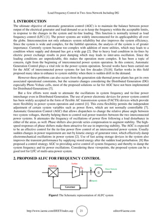 LOAD FREQUENCY CONTROL IN TWO AREA NETWORK INCLUDING DG | PDF