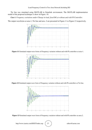 LOAD FREQUENCY CONTROL IN TWO AREA NETWORK INCLUDING DG | PDF