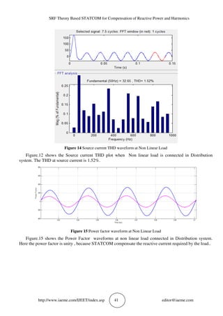 SRF THEORY BASED STATCOM FOR COMPENSATION OF REACTIVE POWER AND HARMONICS | PDF