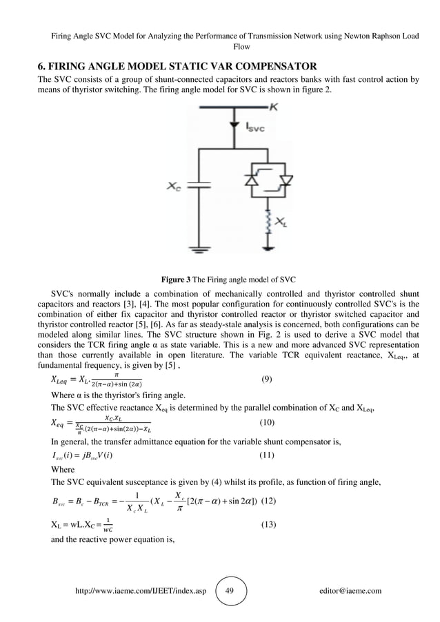 FIRING ANGLE SVC MODEL FOR ANALYZING THE PERFORMANCE OF TRANSMISSION NETWORK USING NEWTON ...