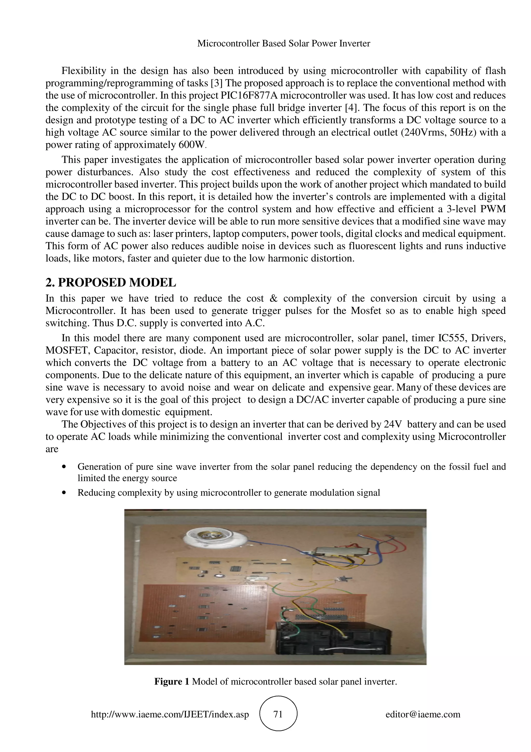 MICROCONTROLLER BASED SOLAR POWER INVERTER | PDF