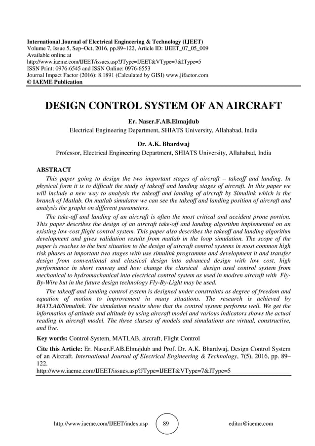 DESIGN CONTROL SYSTEM OF AN AIRCRAFT | PDF