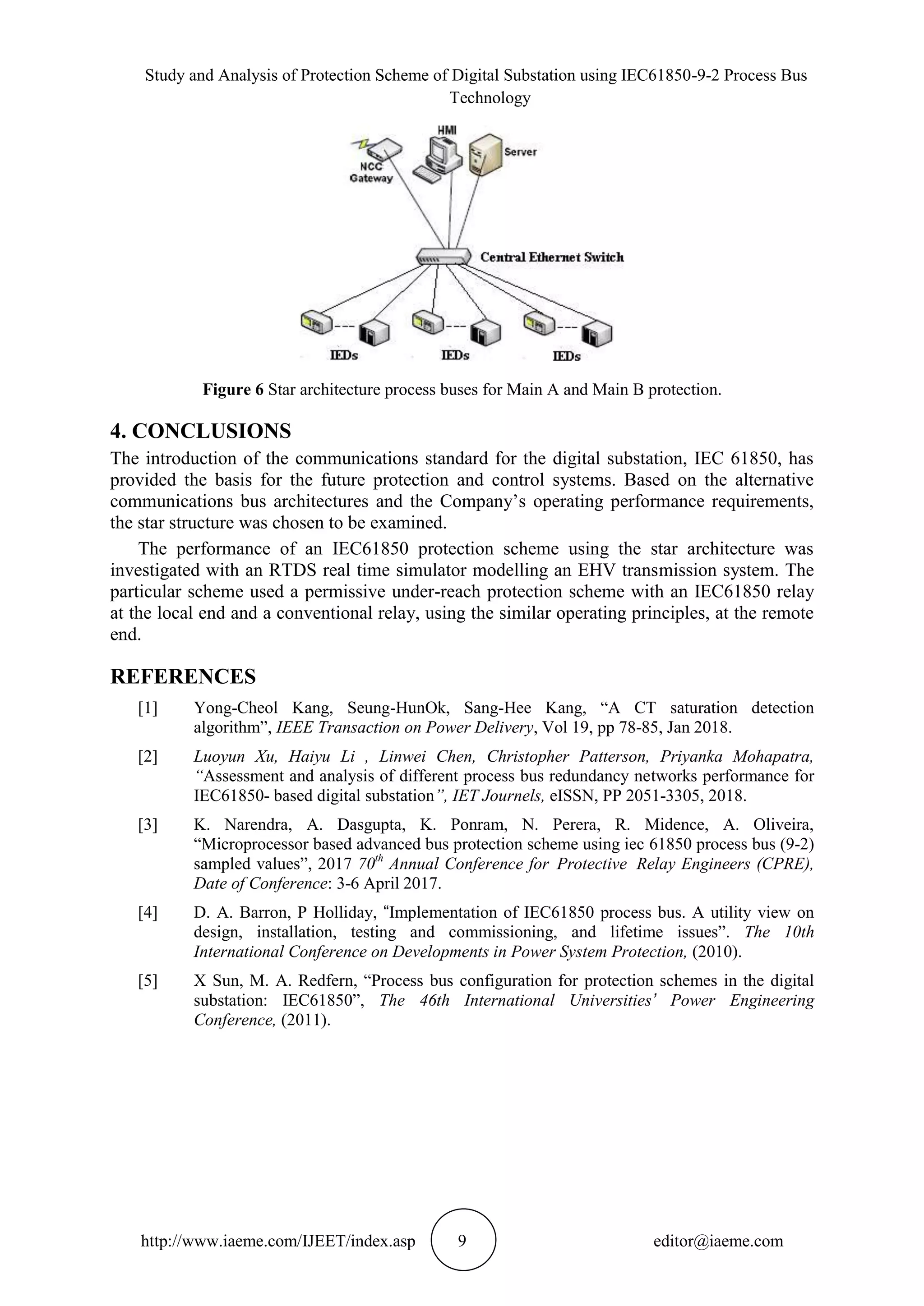 STUDY AND ANALYSIS OF PROTECTION SCHEME OF DIGITAL SUBSTATION USING IEC61850-9-2 PROCESS BUS ...