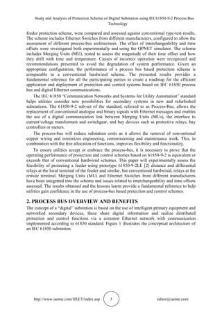 STUDY AND ANALYSIS OF PROTECTION SCHEME OF DIGITAL SUBSTATION USING IEC61850-9-2 PROCESS BUS ...