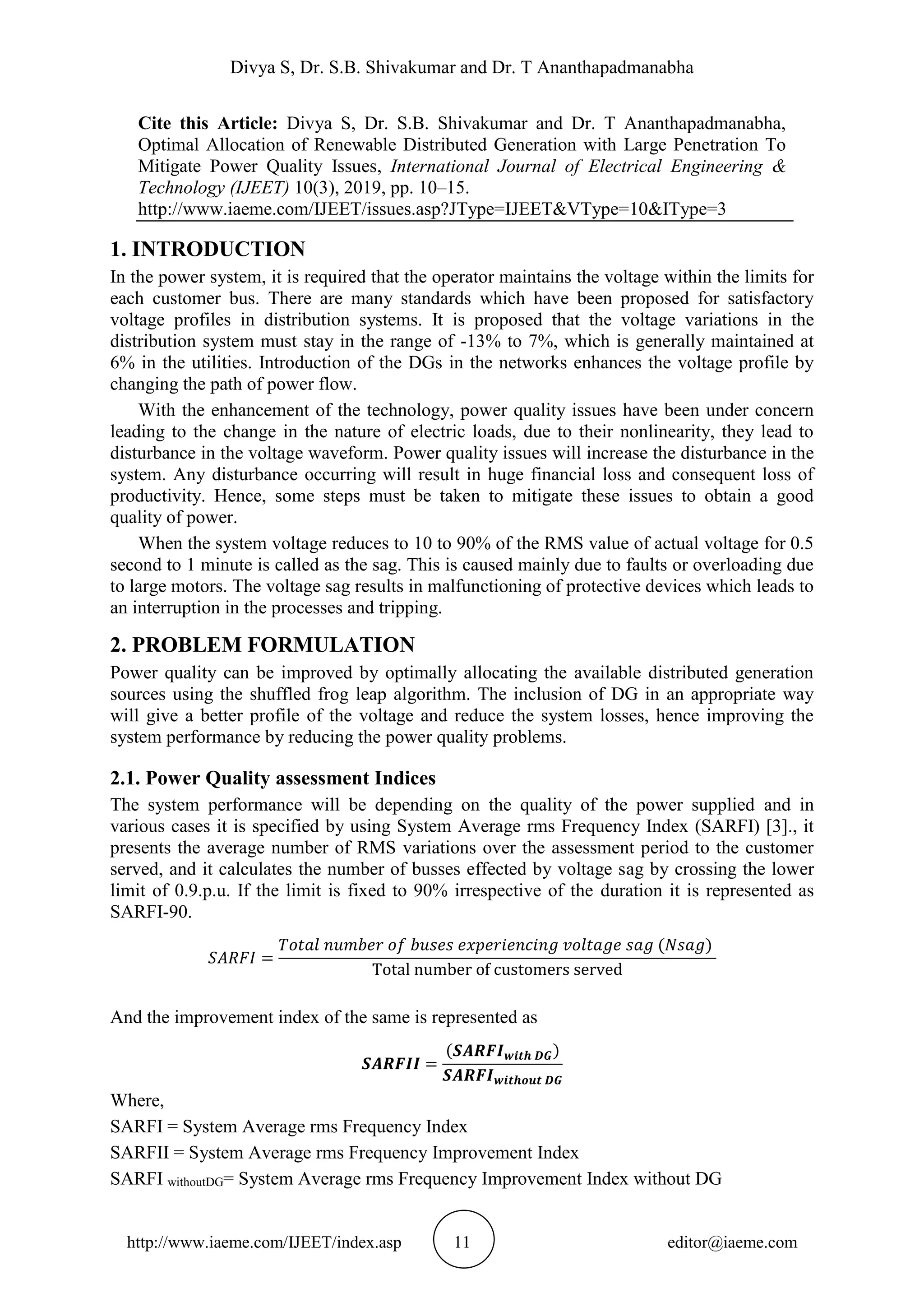 Optimal Allocation Of Renewable Distributed Generation With Large