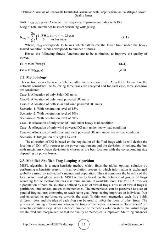 Optimal Allocation Of Renewable Distributed Generation With Large Penetration To Mitigate Power