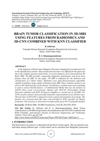 BRAIN TUMOR CLASSIFICATION IN 3D-MRI USING FEATURES FROM RADIOMICS AND ...