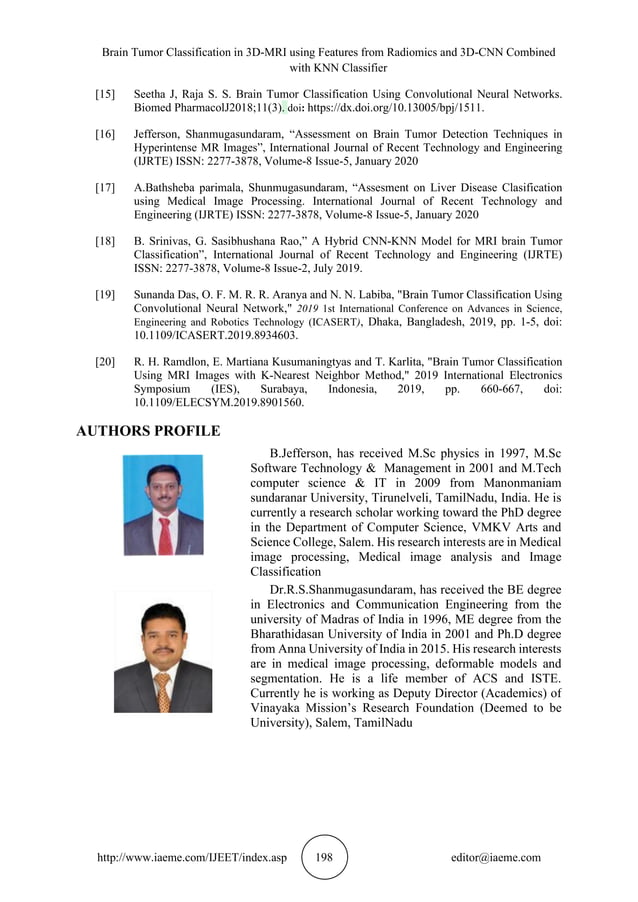 BRAIN TUMOR CLASSIFICATION IN 3D-MRI USING FEATURES FROM RADIOMICS AND ...