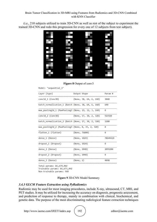 BRAIN TUMOR CLASSIFICATION IN 3D-MRI USING FEATURES FROM RADIOMICS AND 3D-CNN COMBINED WITH KNN ...