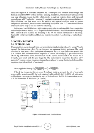 SIMULATION AND ANALYSIS OF DIFFERENT MPPT ALGORITHMS FOR PV SYSTEM | PDF