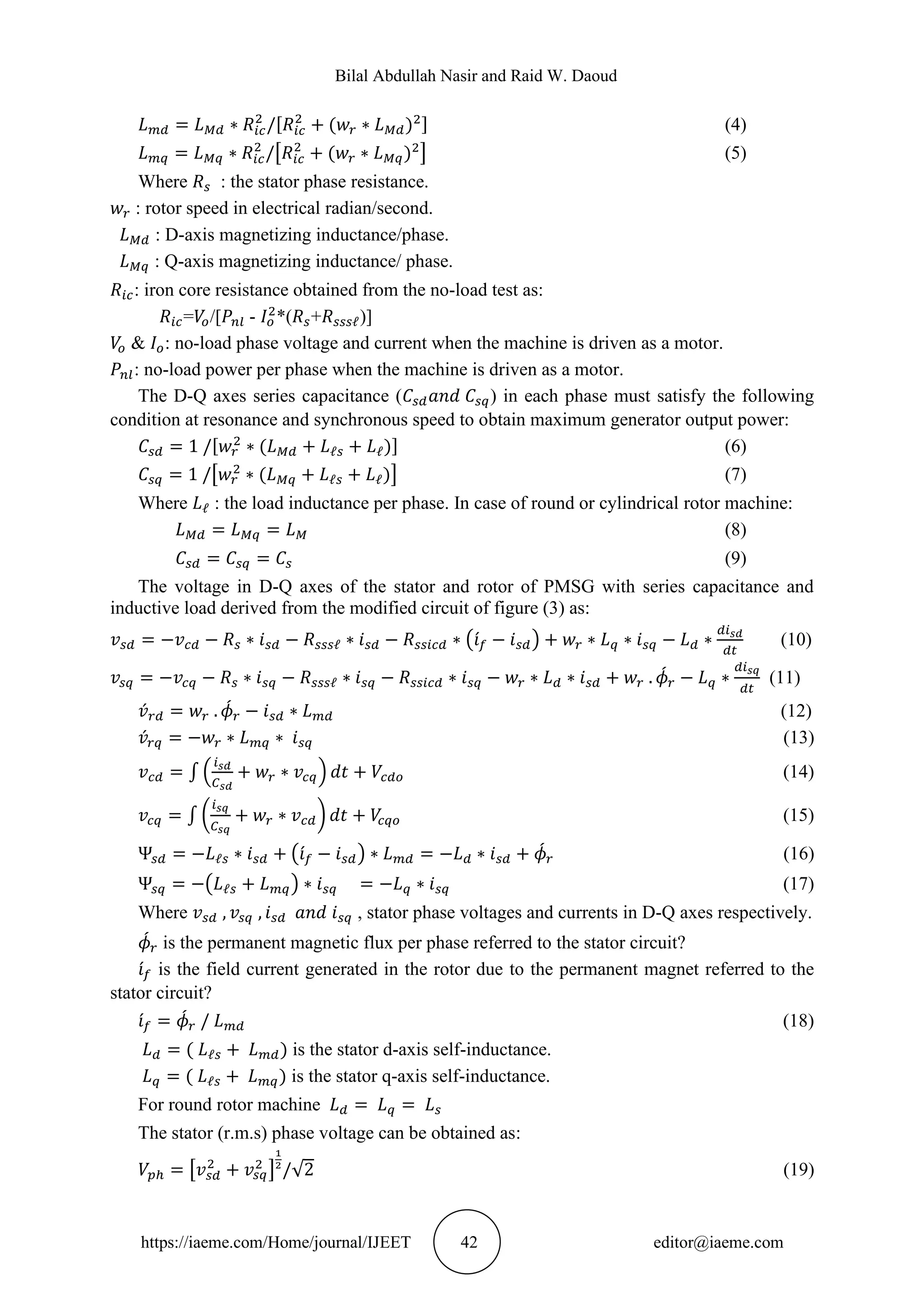 SIMULATION AND ANALYSIS OF PERMANENT MAGNET SYNCHRONOUS GENERATOR FOR ...