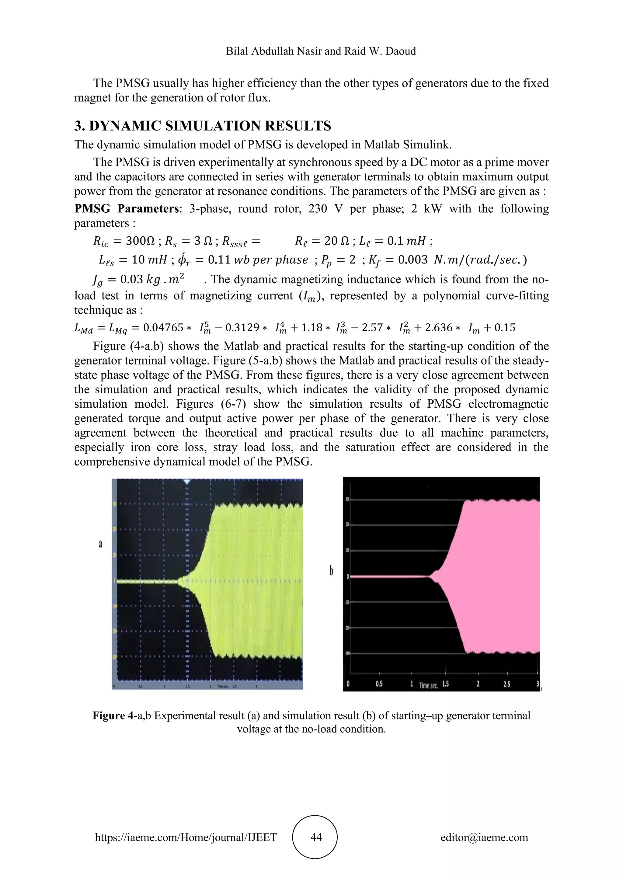 SIMULATION AND ANALYSIS OF PERMANENT MAGNET SYNCHRONOUS GENERATOR FOR ...